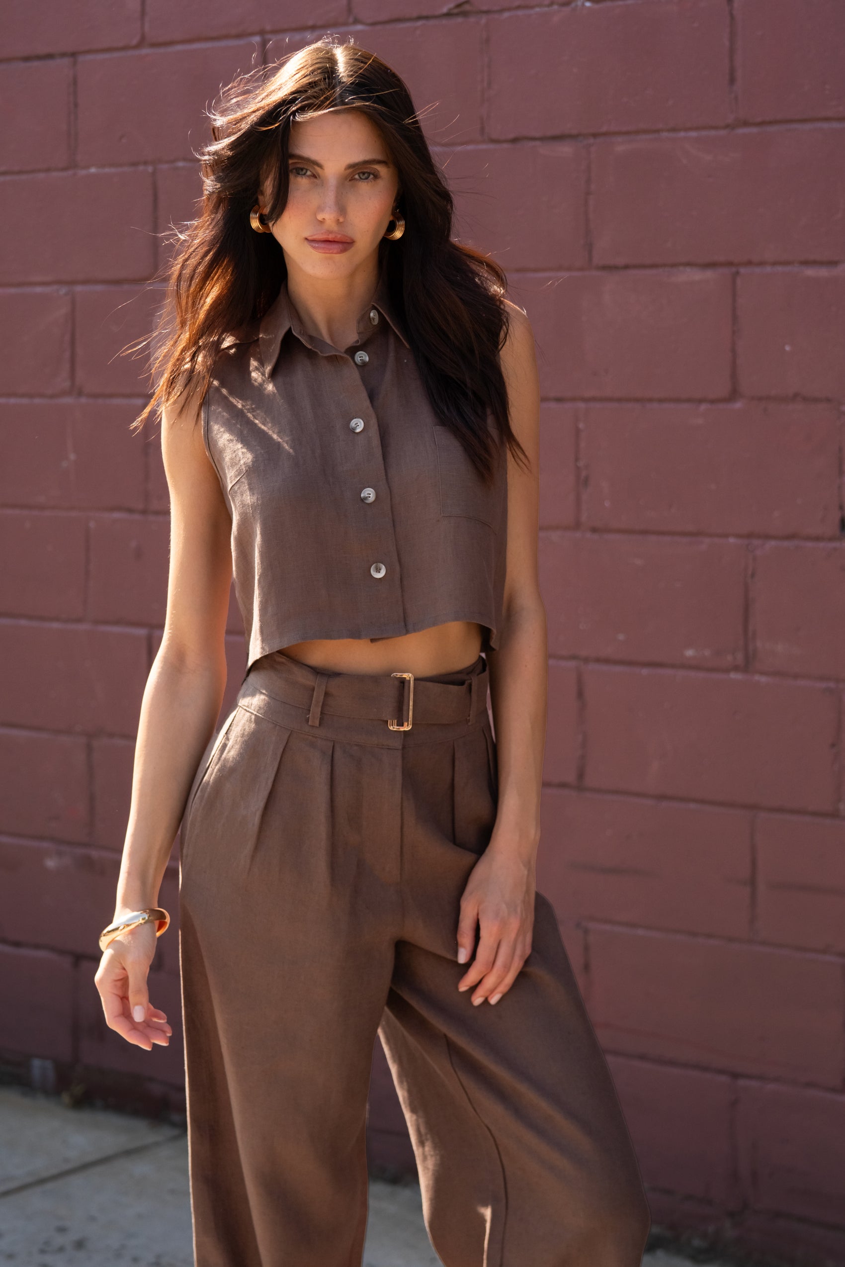 KATJA TOP - CHOCOLATE